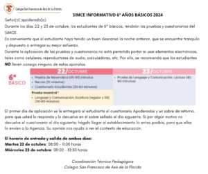 SIMCE 6º Básicos – Colegio San Francisco de Asís de La Florida
